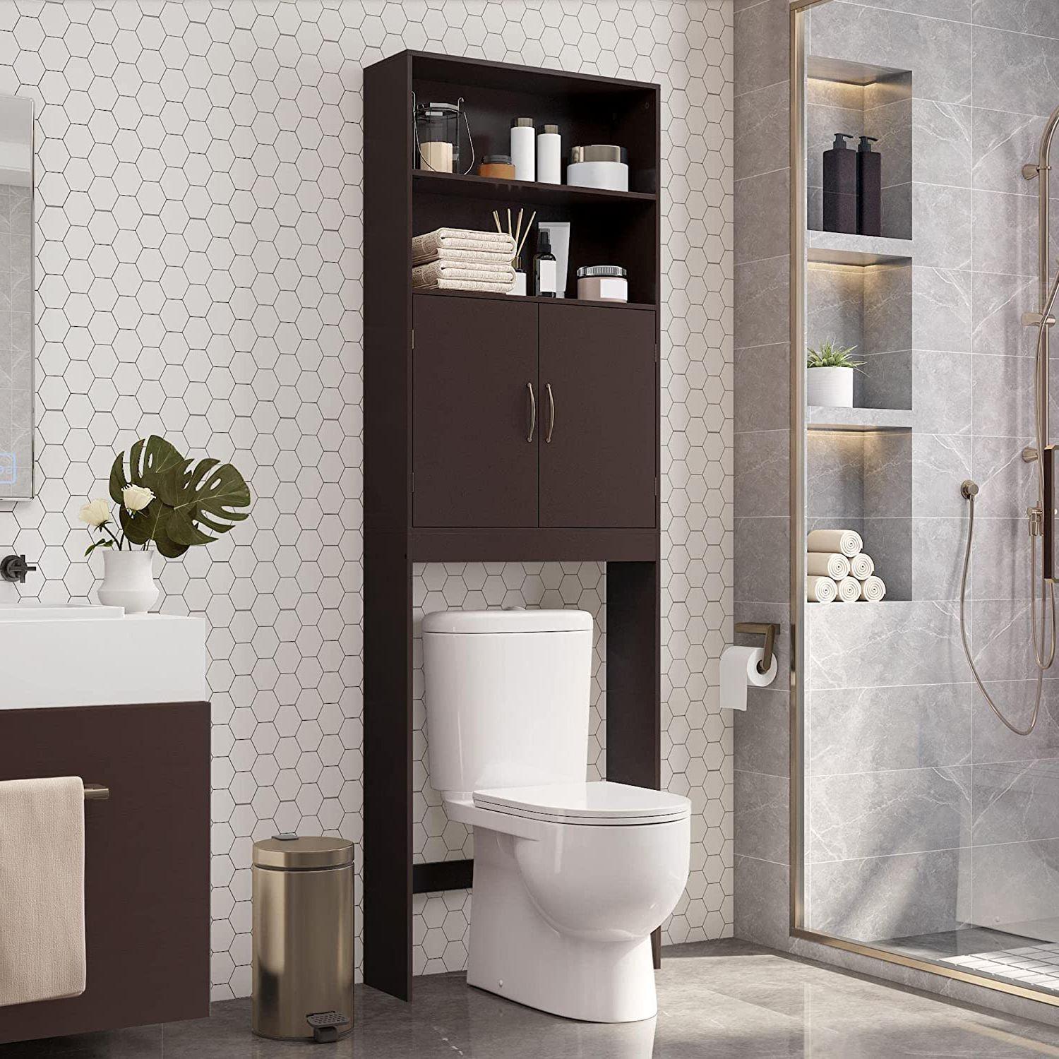 Ebern Designs Toilet Lockers, Tall Bathroom Lockers, Space Saving ...