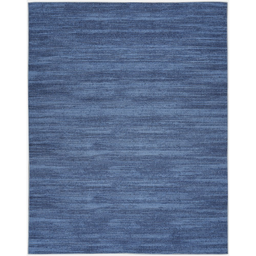 Highland Dunes Daline Abstract Machine Washable Cotton Area Rug in Blue ...