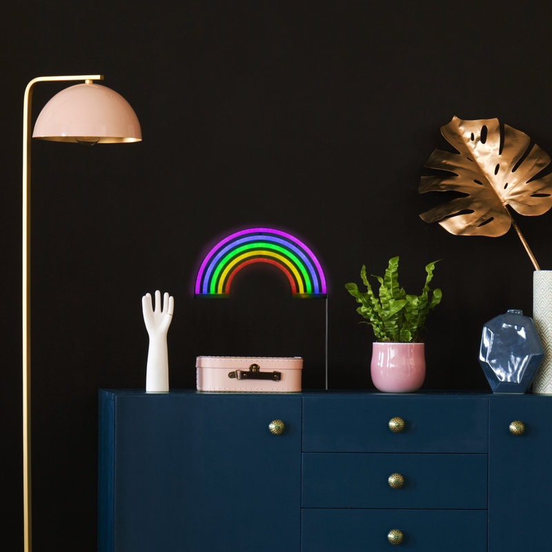 Northlight Seasonal 12" Neon Style LED Multi-Color Rainbow Light Wall ...