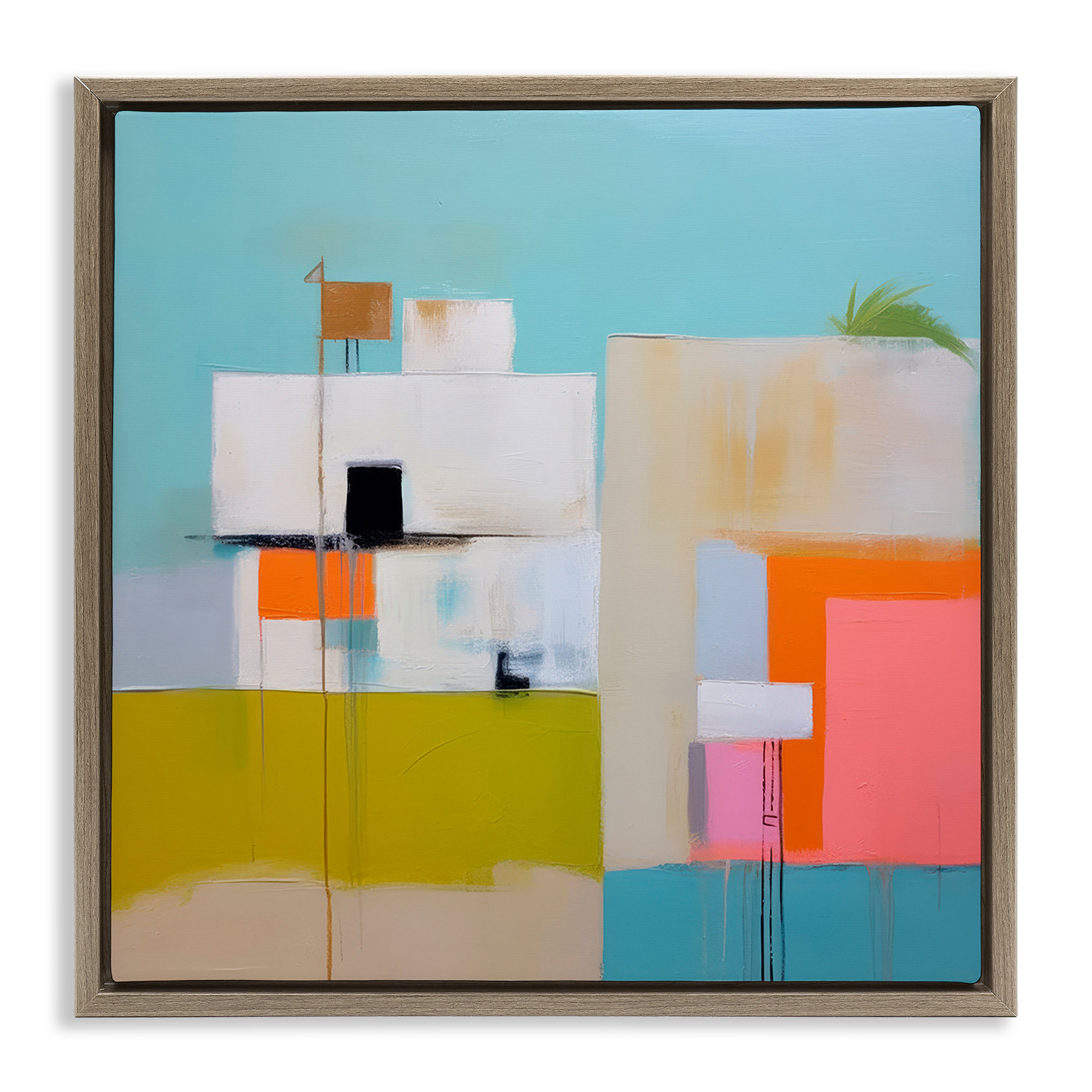 Dovecove Tropical Villa House Framed Floater Canvas Wall Art by Irena ...