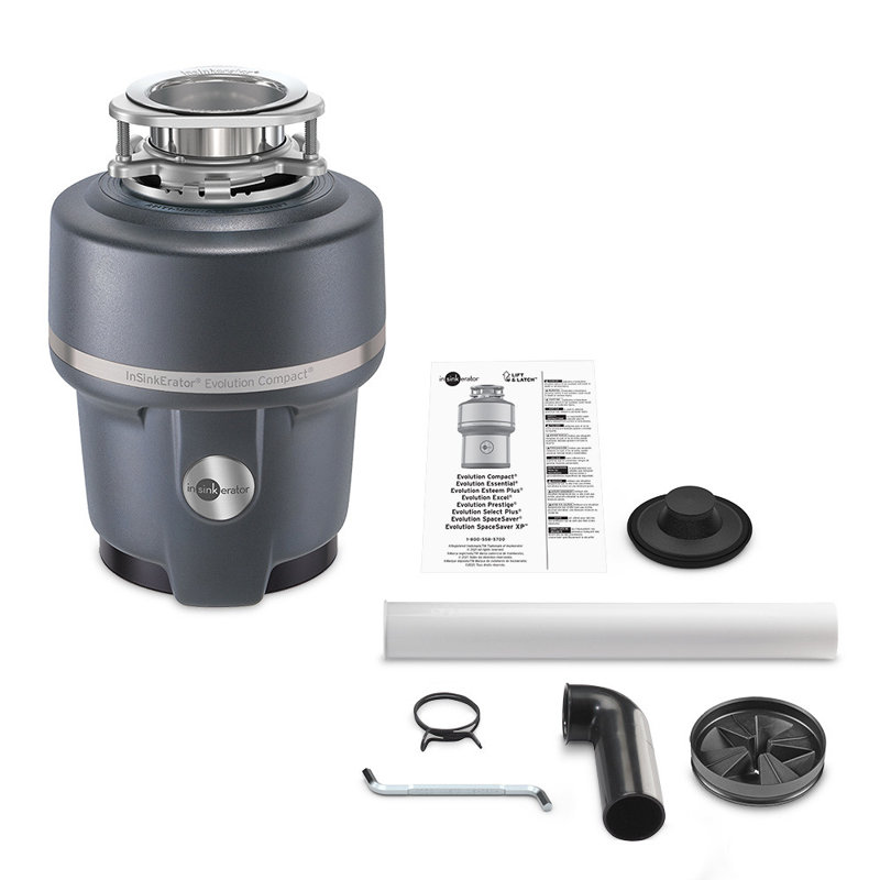 InSinkErator Evolution Compact 3/4 HP Continuous Feed Garbage Disposal ...