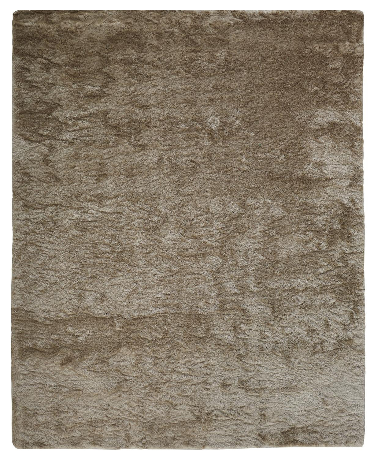 Corrigan Studio® 4' X 6' Tan And Taupe Shag Tufted Handmade Area Rug ...