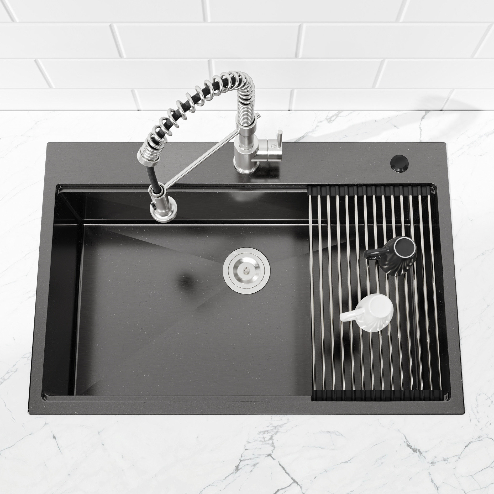 Crafted Palm Nano Kitchen Sink 30" X 22", Handcrafted 304 Stainless ...