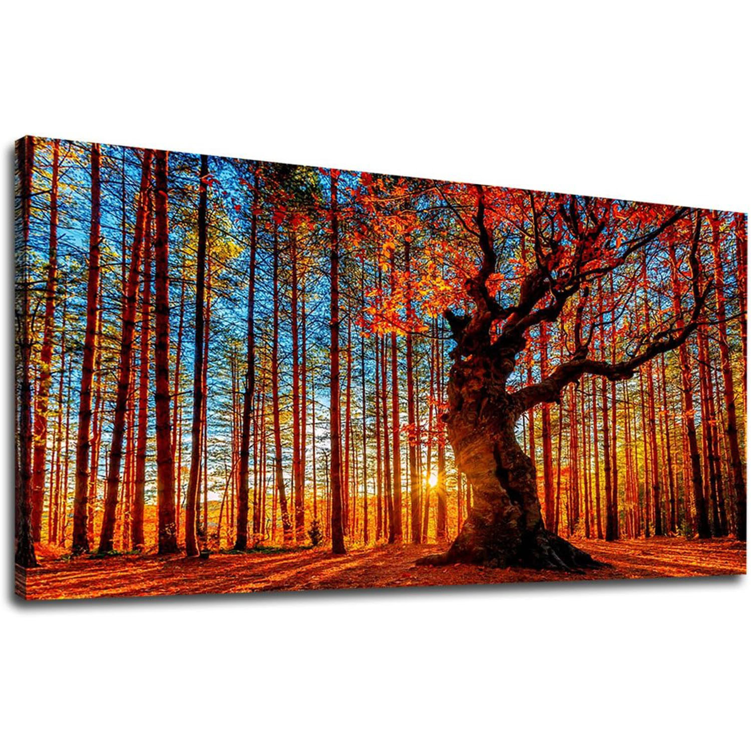 Brayden Studio® Canvas Pictures Red Leaf Trees Landscape Canvas Artwork ...