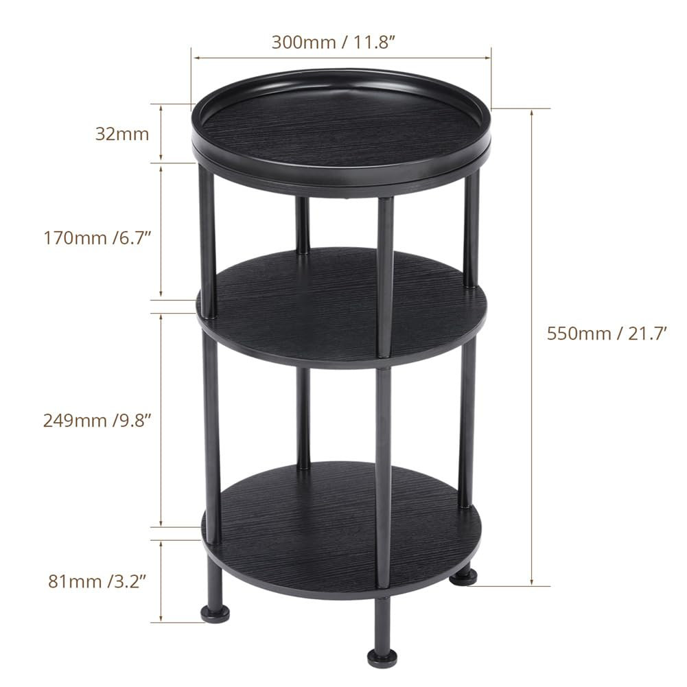 Ebern Designs Arora Side Table, Small Round Side Table For Small Spaces ...