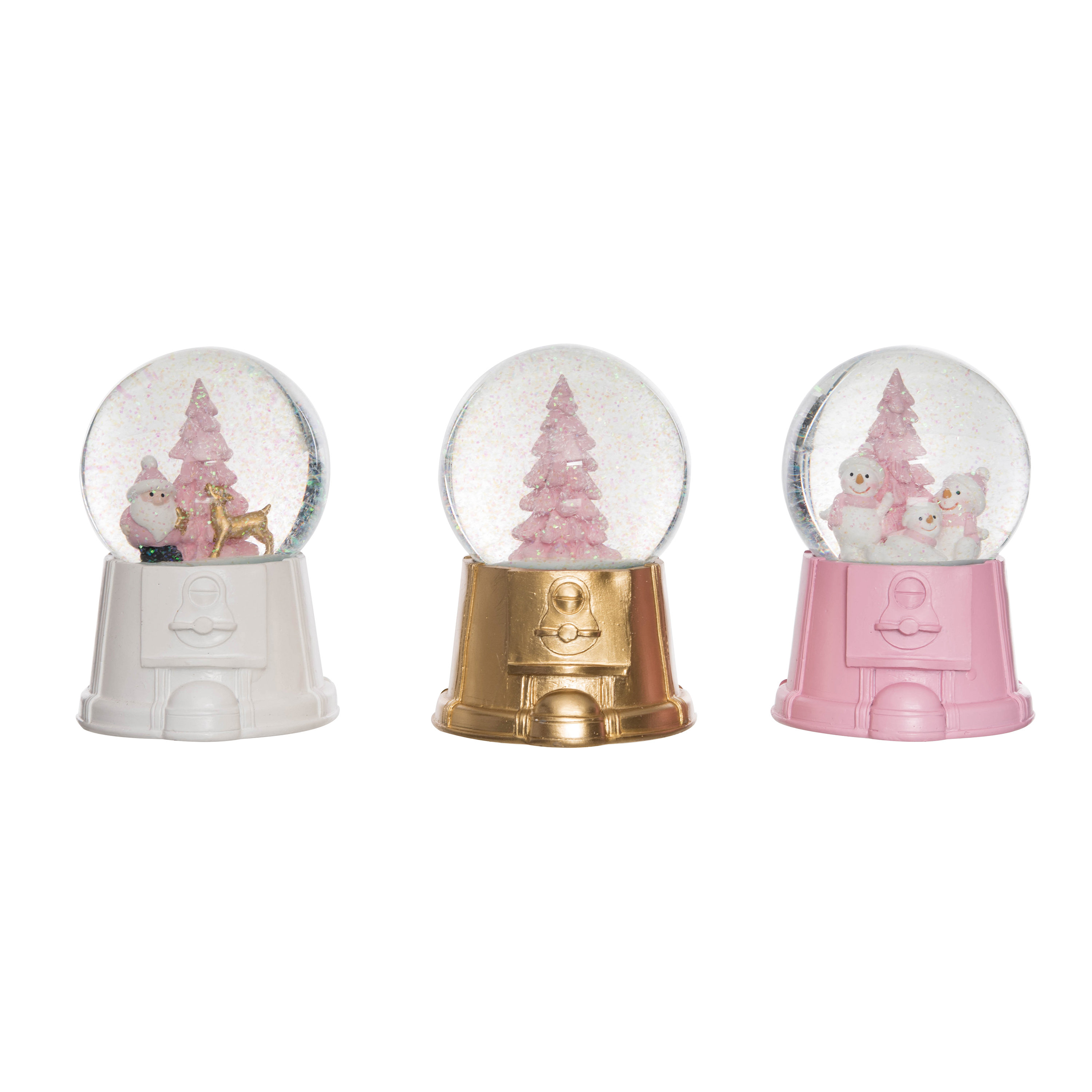 The Holiday Aisle® Resin Gumball Snowglobe Set of 3 Christmas Home ...