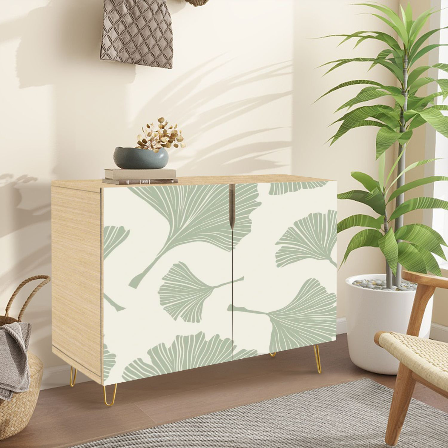Dakota Fields Sideboard Buffet Cabinet with Storage Ginkgo Biloba ...