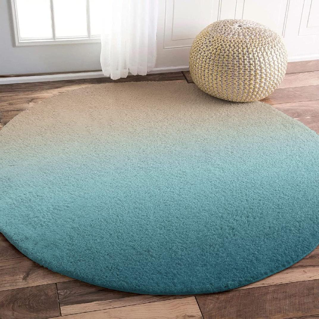 Latitude Run® Round Ombre Machine Made Power Loom Round 3' Microfiber ...