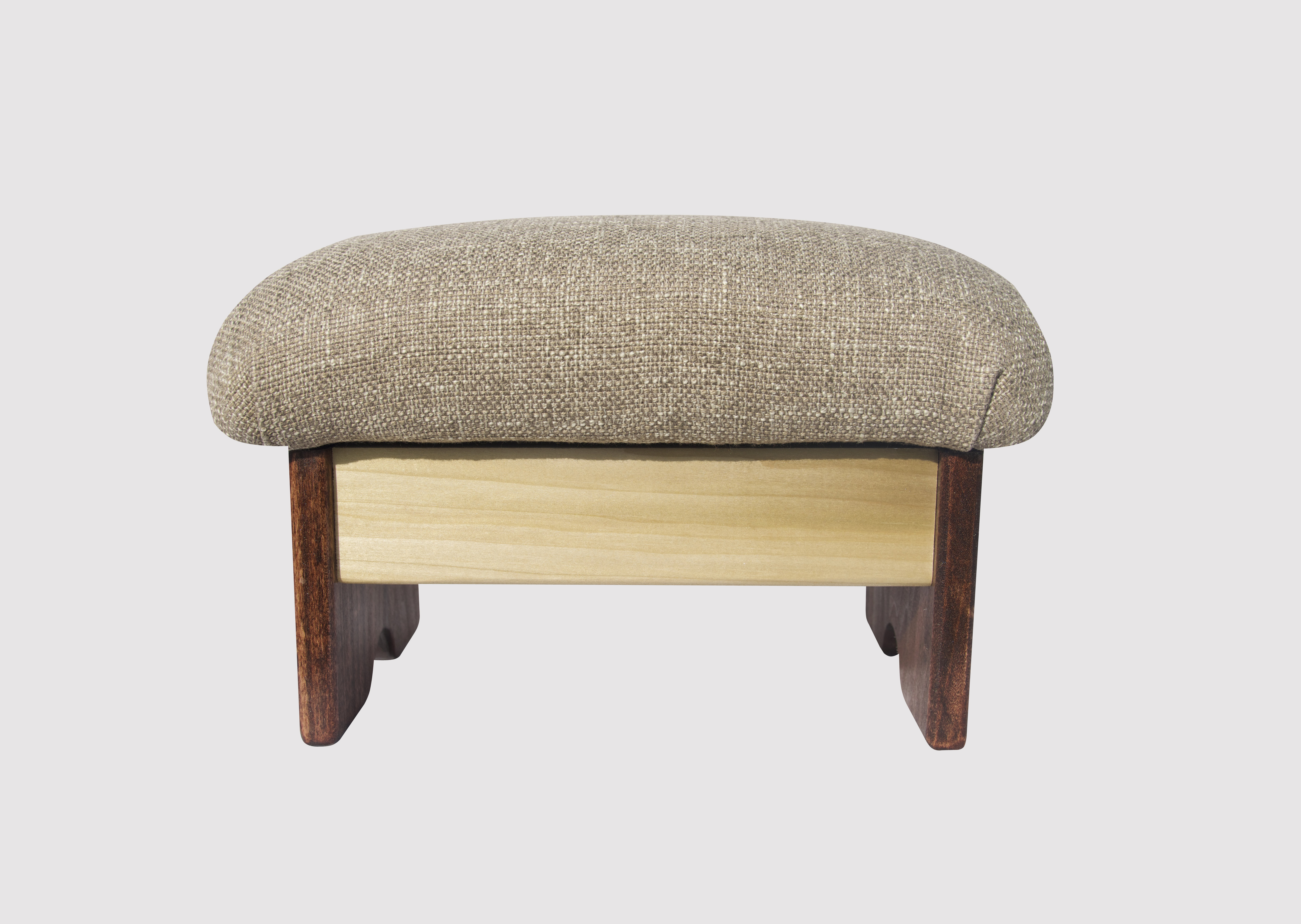 Loon Peak® Padded Foot Stool, 9" Tall, Desert Sand Fabric, Chic Stain ...