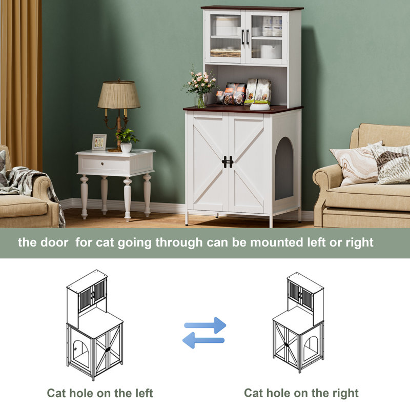 Tucker Murphy Pet™ Cat Litter Box Enclosure Furniture For Self-cleaning ...