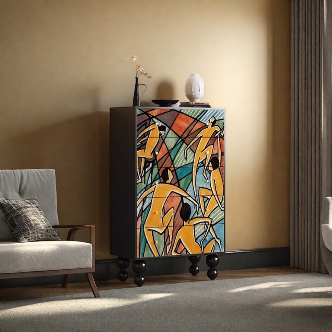 interanest Solid Walnut Storage Cabinet with Spacious Top | Wayfair