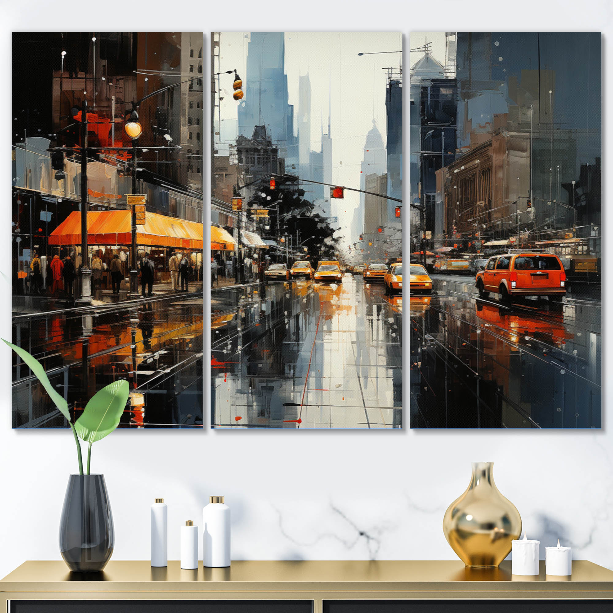 DesignArt Cityscape Collage II - Abstract Collages Metal Wall Art ...