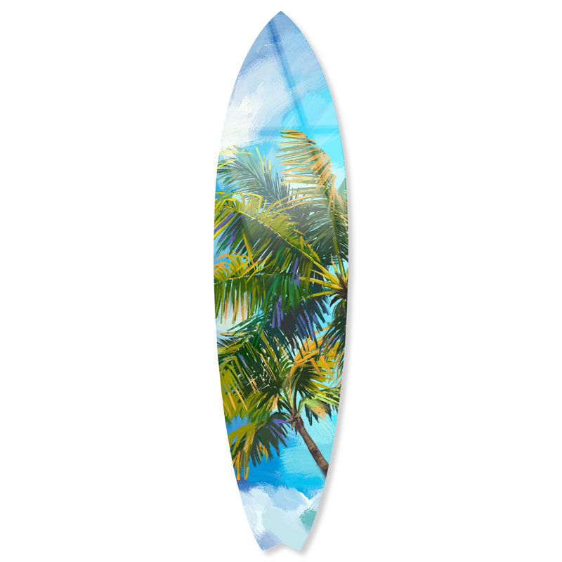 Notori Art Clear Sky Palm Surfboard Acrylic Coastal Wall Art by ...
