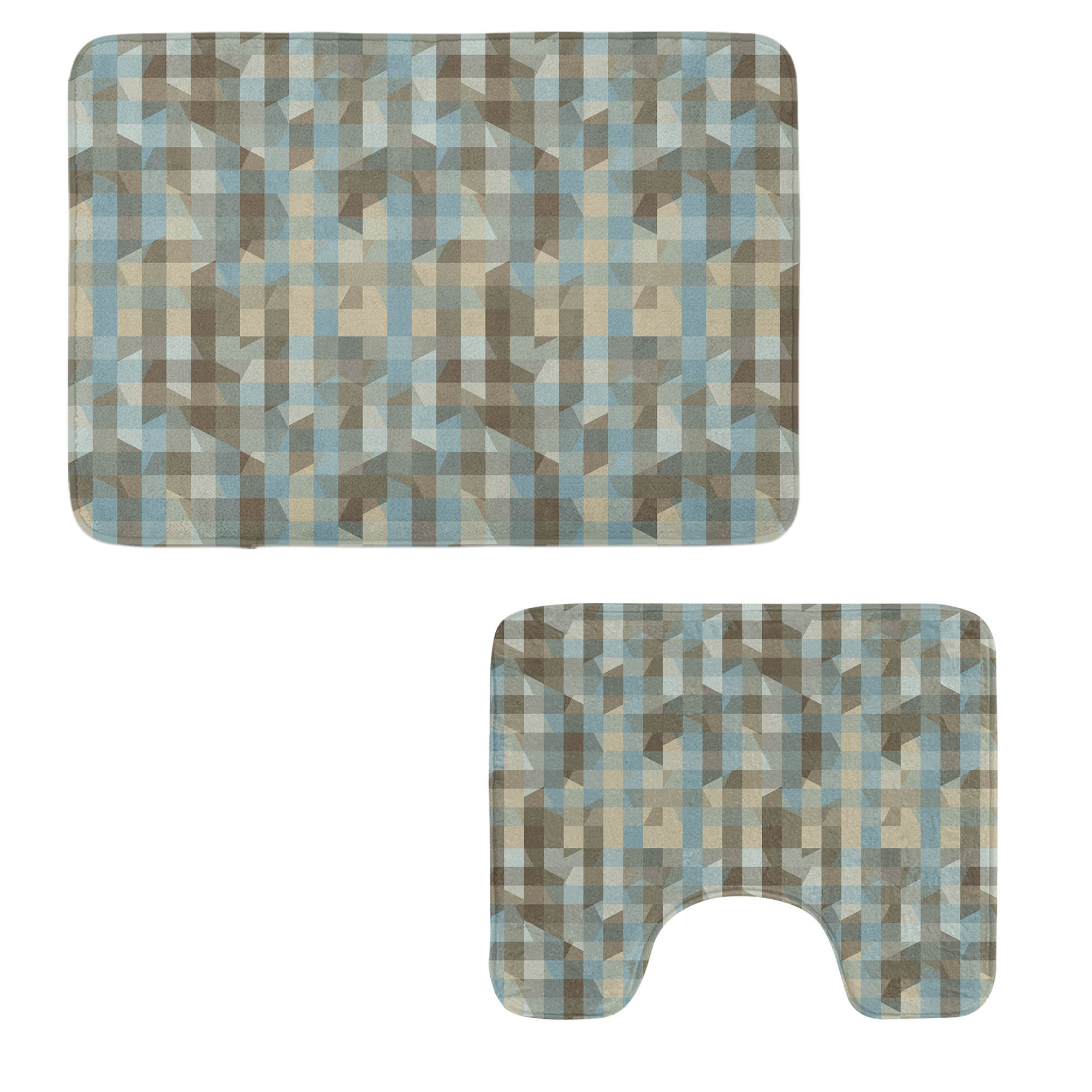 Dakota Fields Geometric Bathroom Rug Set 2 Pieces Rectangle & Contour ...