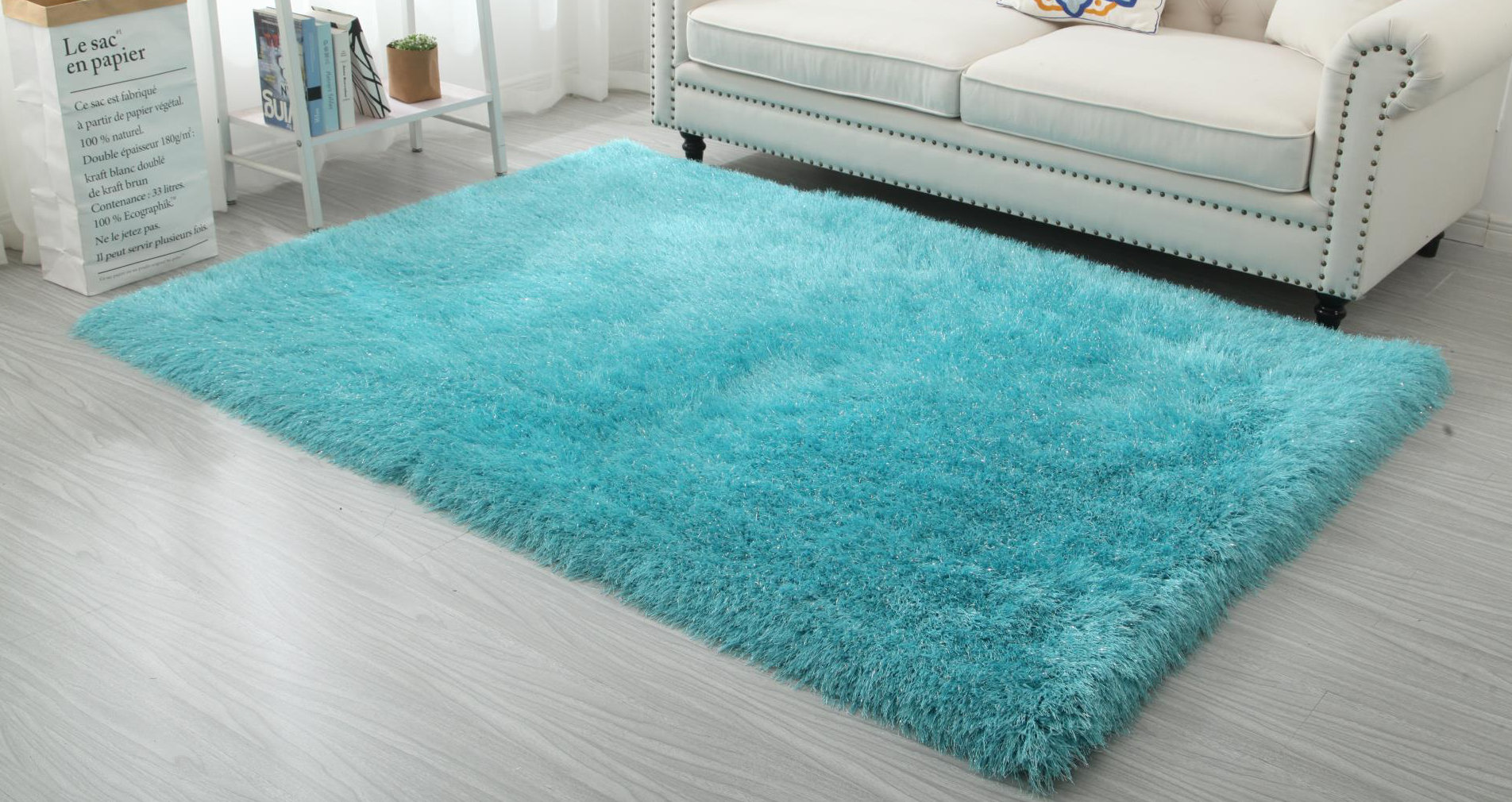 Rosdorf Park Tyrese Shag Teal Area Rug | Wayfair