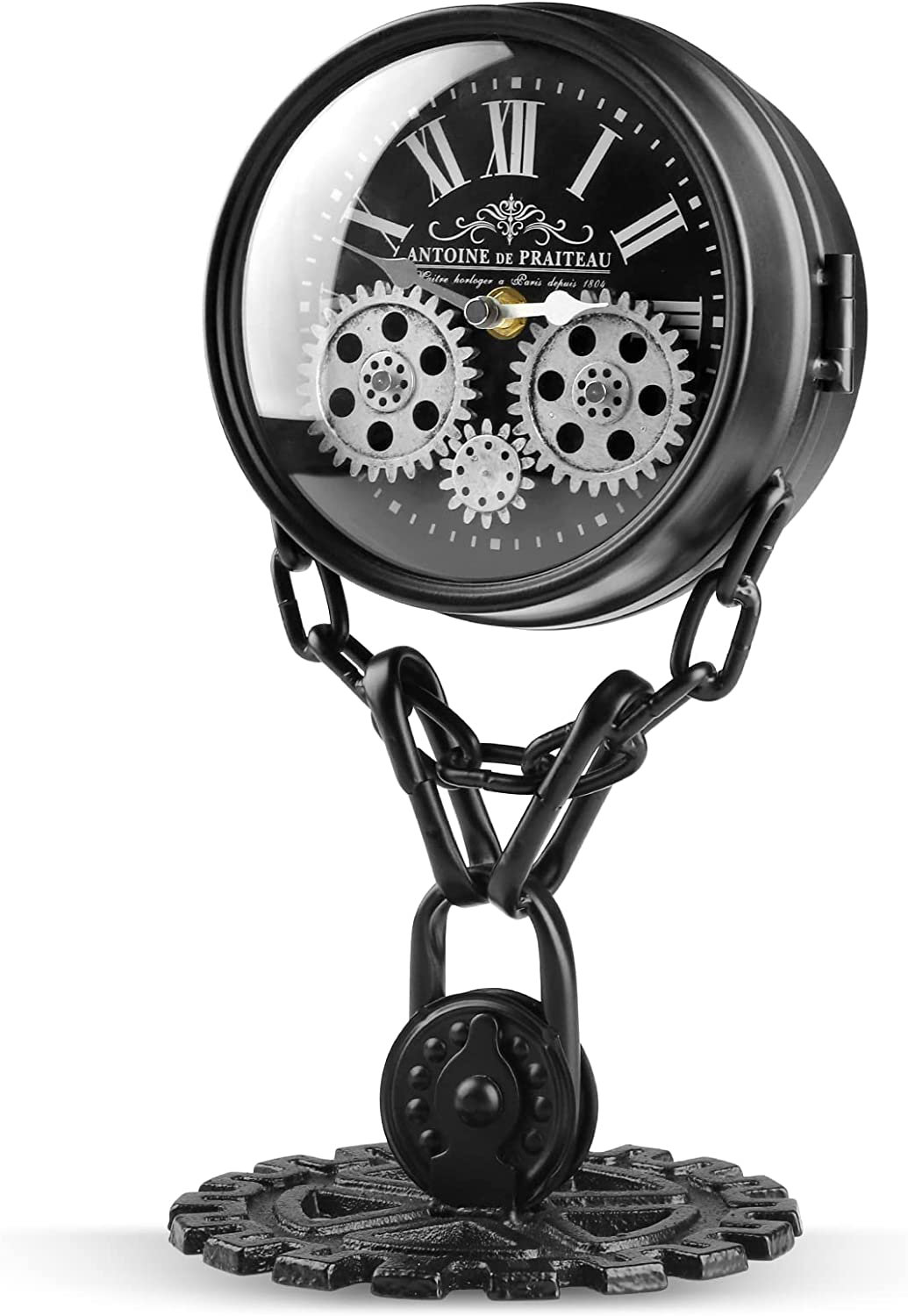 CG INTERNATIONAL TRADING Analog Stainless Steel Electric Tabletop Clock ...