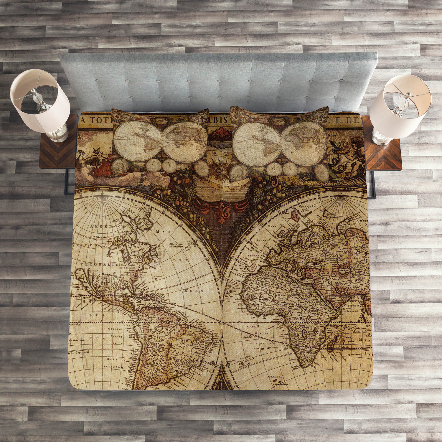 Ambesonne World Map Coverlet Set | Wayfair