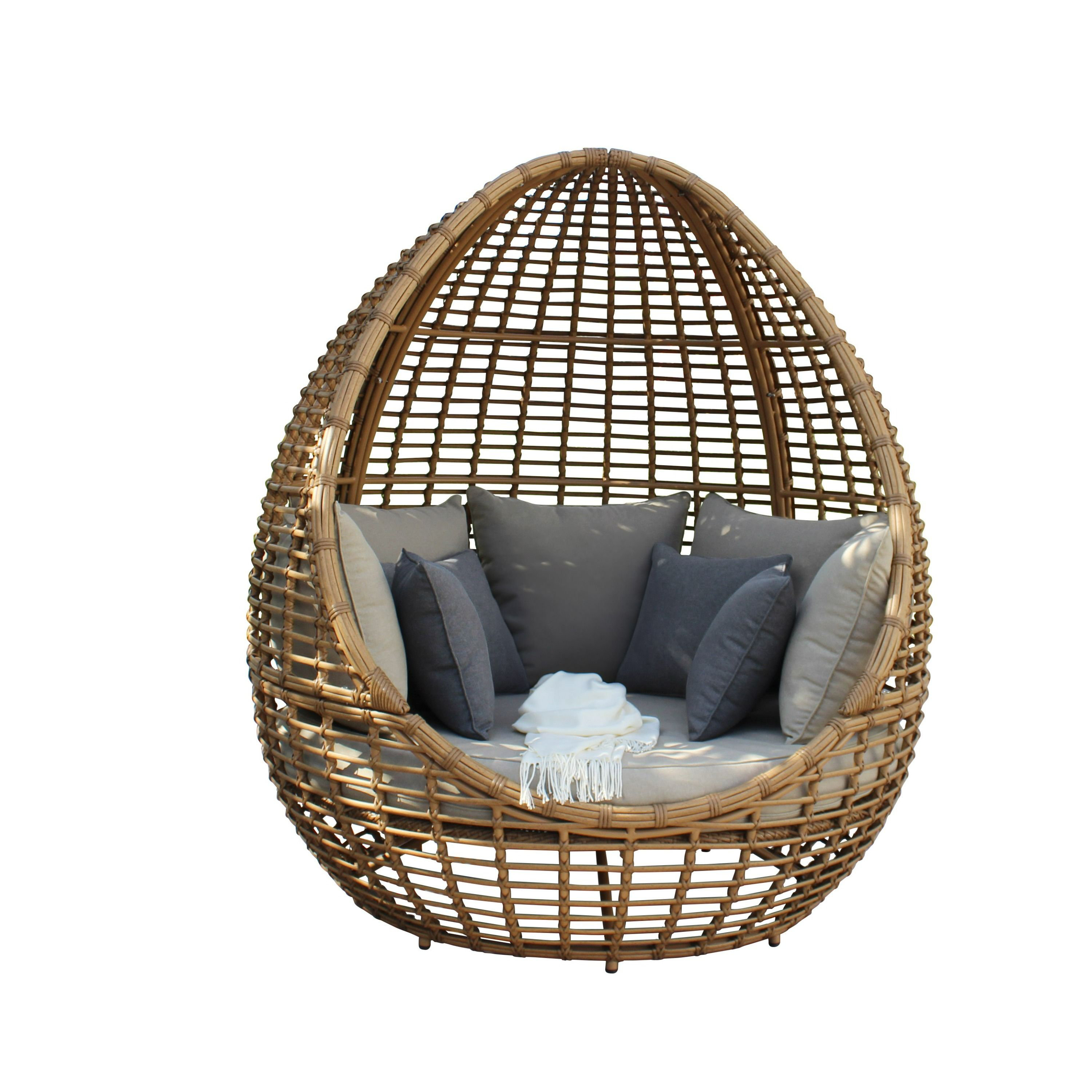 Bay Isle Home™ Mini-lit d'extérieur beige et osier - Wayfair Canada
