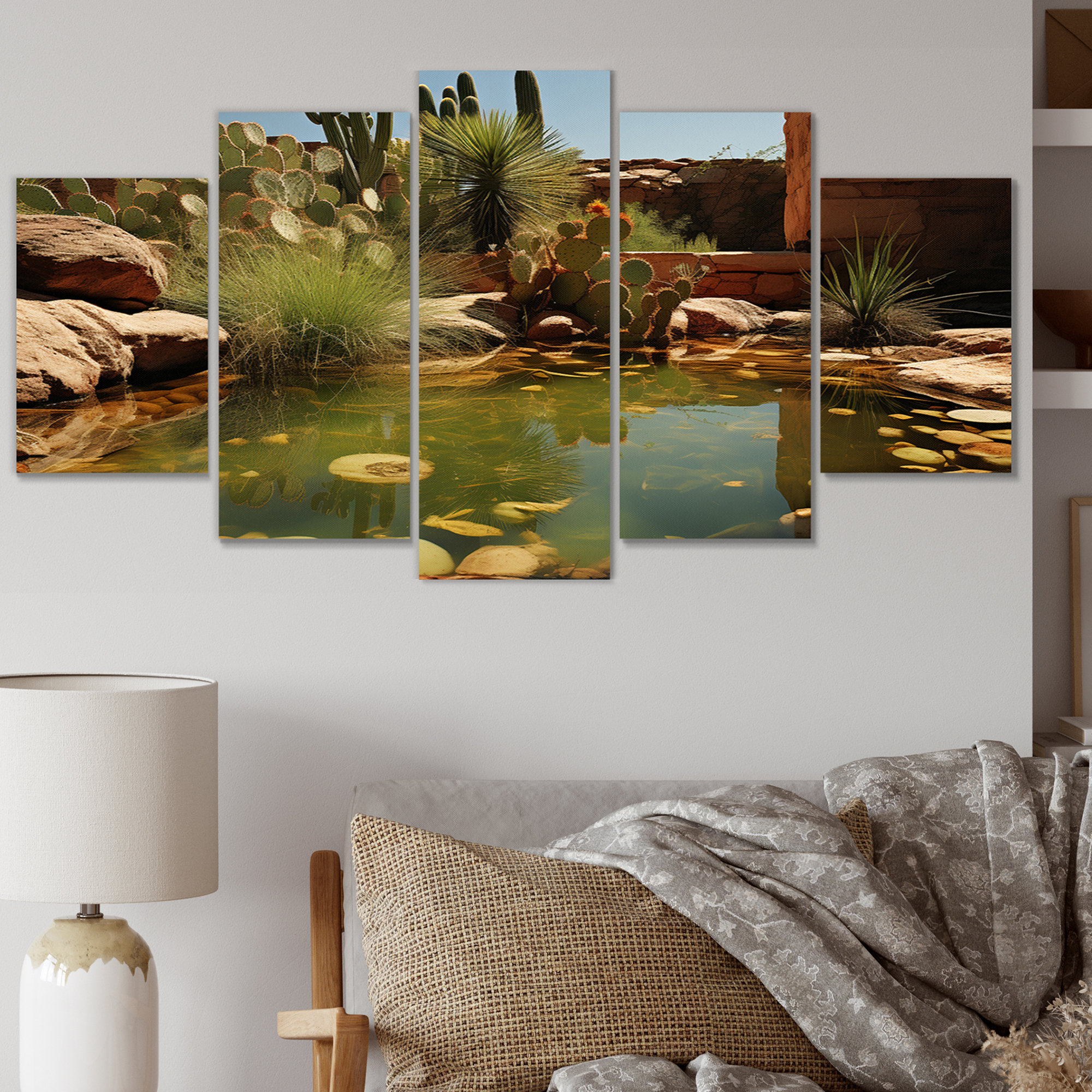 Union Rustic Desert Oasis II On Canvas 5 Pieces Print | Wayfair