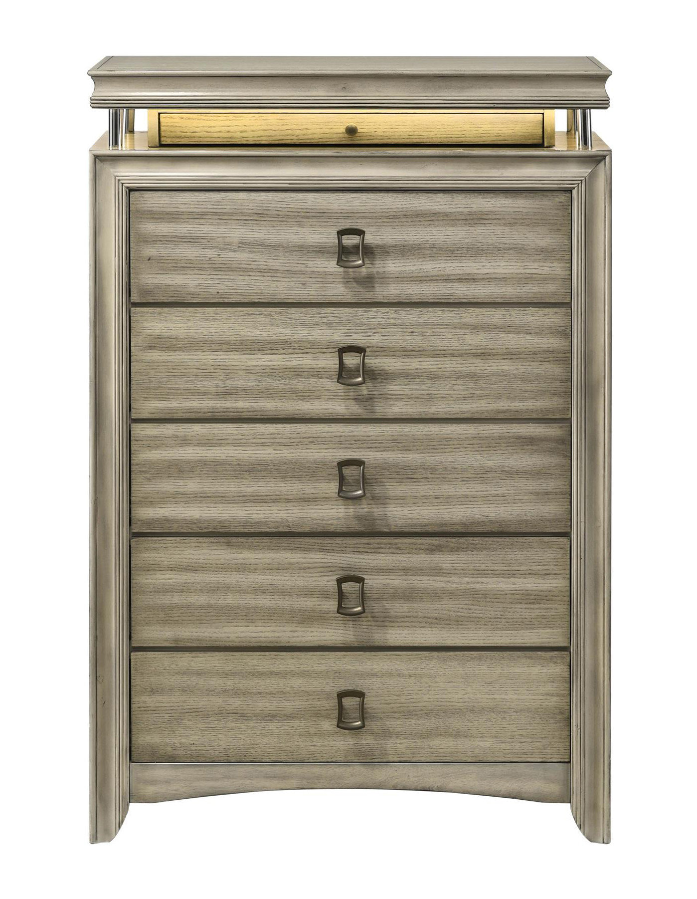 August Grove Chaquetta 6-drawer Rustic Beige Chest with LED | Wayfair