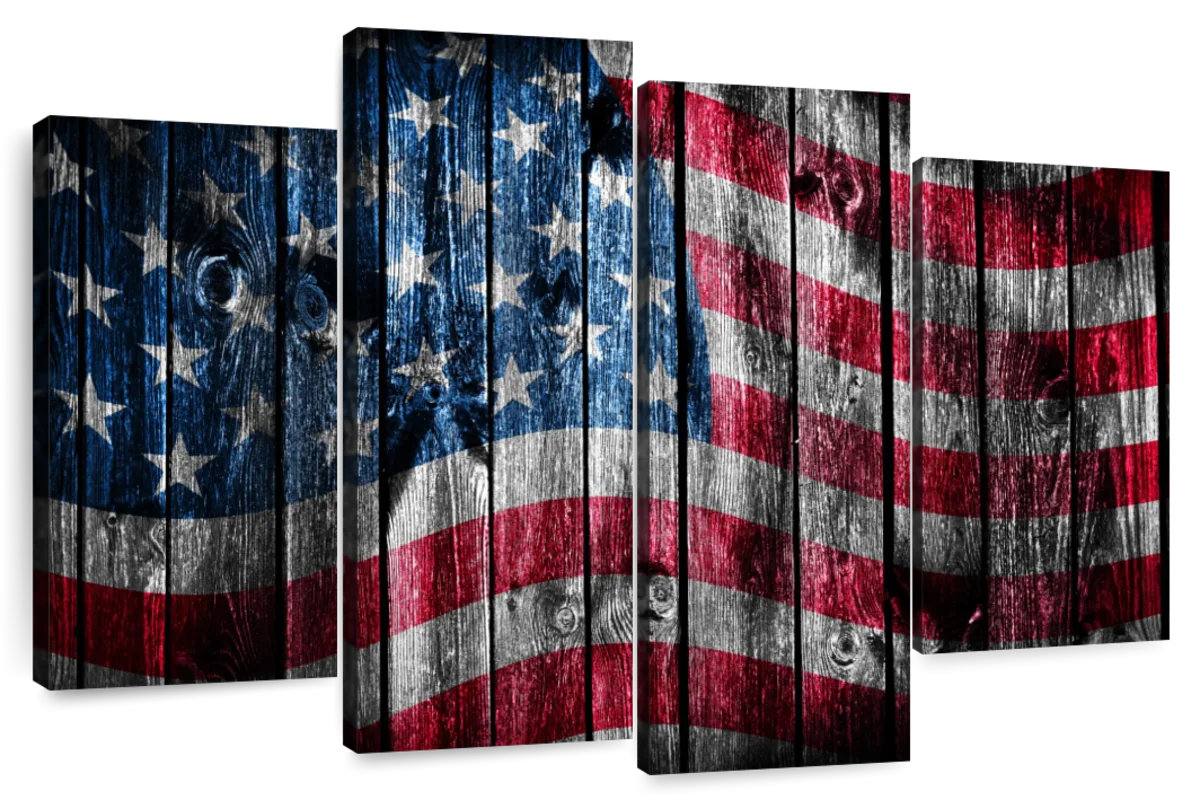 Ebern Designs Borges Grungy American Flag - Wayfair Canada