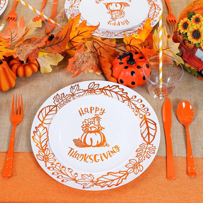 KAMLIC 150PCS Thanksgiving Dinnerware Set for 25 | Wayfair