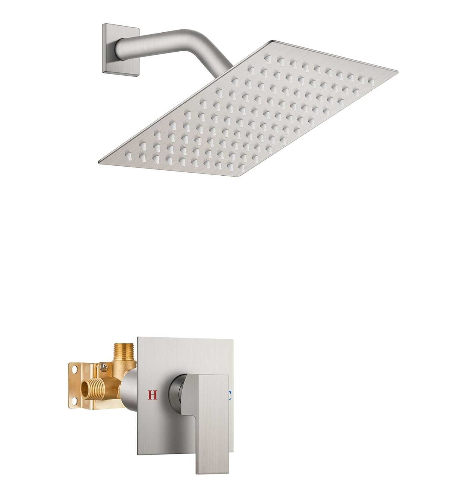 SOLVUR Shower Faucet Set Bathroom Rain Shower System SUS304 Stainless ...
