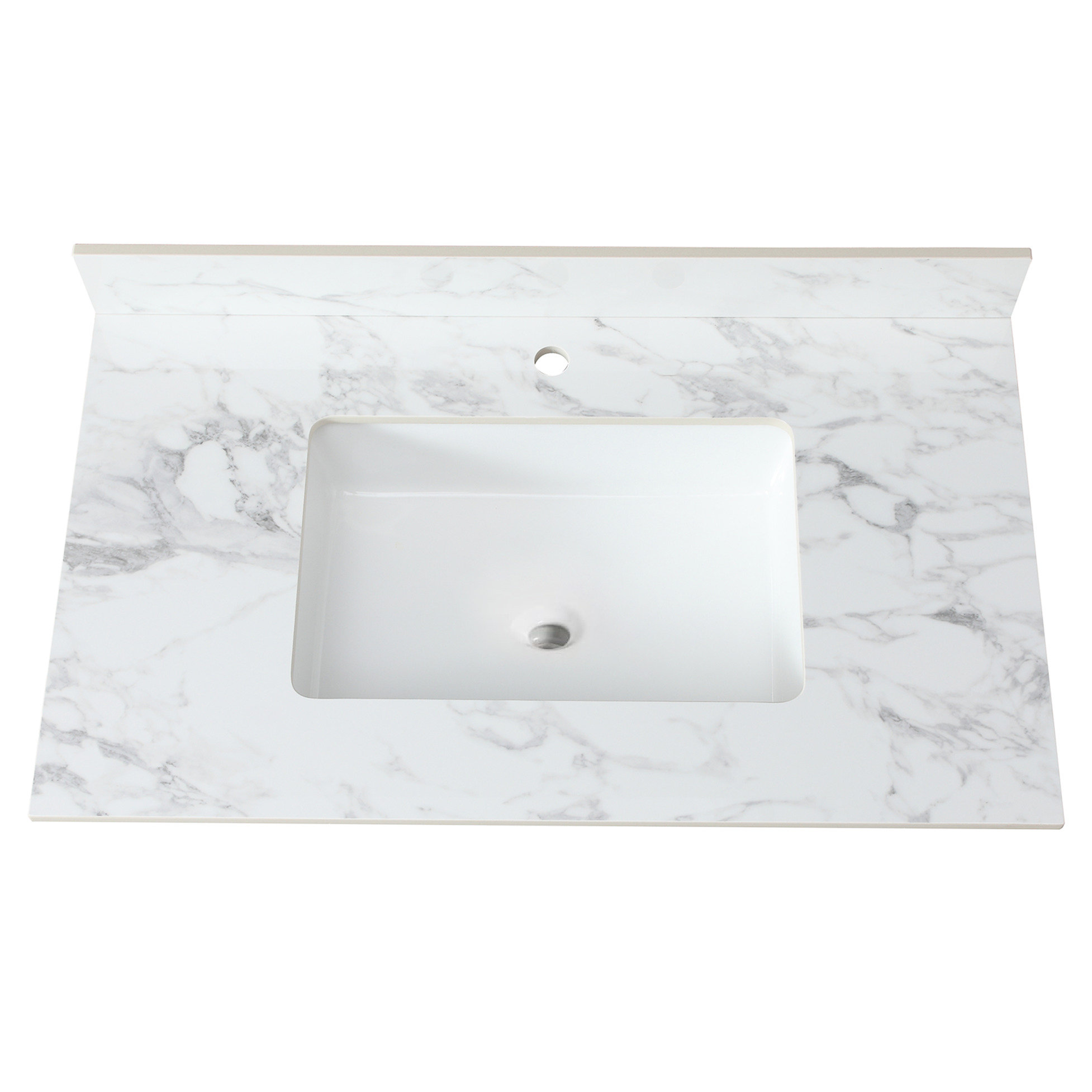 Ebern Designs Bathroom Vanity Top 37"X22" - Sintered Stone White ...