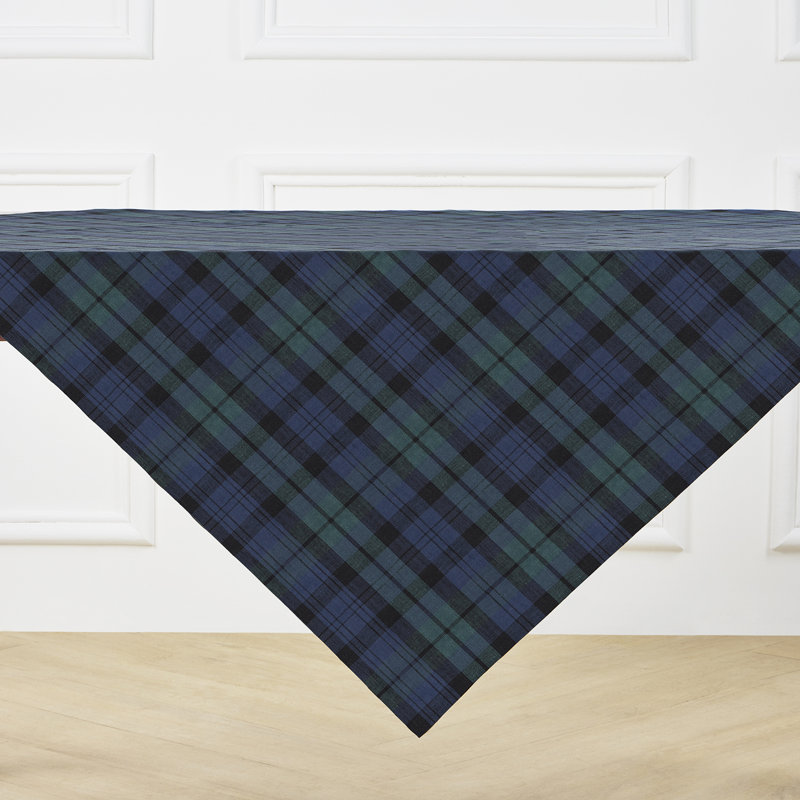 Solino Home Blackwatch Plaid - 100% Pure Linen Table Throw | Wayfair