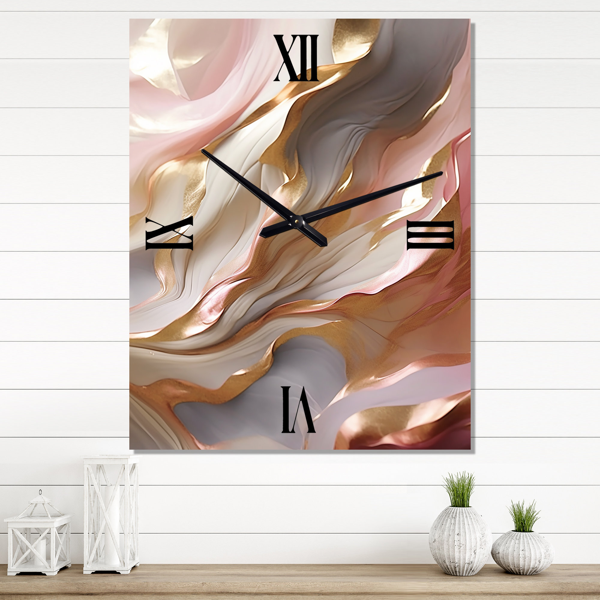 Design Art Subtle Serenity Liquid Art Gold Waves I - Abstract Shapes ...