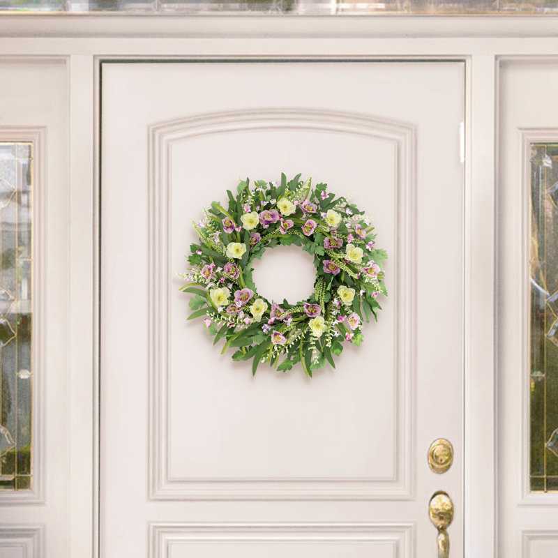 Ophelia & Co. 24" Artificial Poppy Spring Wreath & Reviews | Wayfair