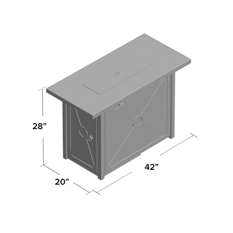 Symple Stuff Parthenia Outdoor Propane Gas Steel Fire Pit Table ...