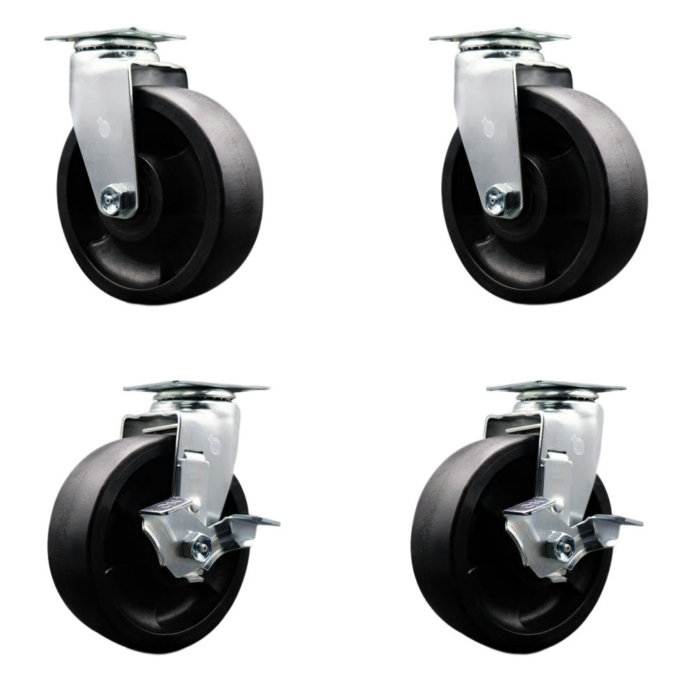 Service Caster 4 Piece Glass Filled Nylon Caster Set | Wayfair