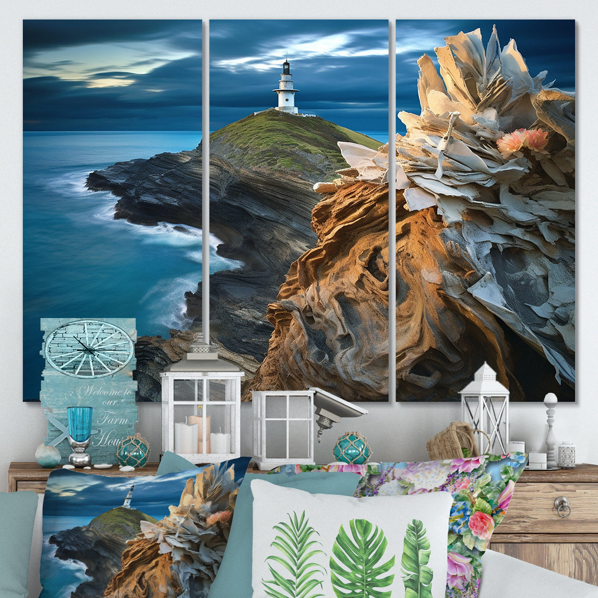 Beachcrest Home Coastal Lighthouse Guard I - Beach Light House Wall Art ...