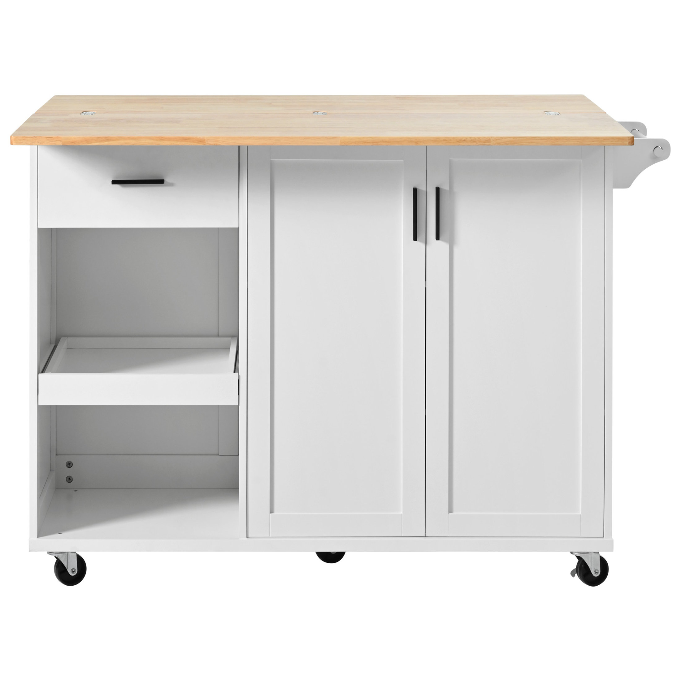 Lark Manor Foldable Countertop Kitchen Island with Slide-Out Shelf ...