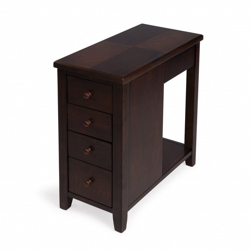 HomeRoots 24" Dark Brown Manufactured Wood Rectangular End Table With ...