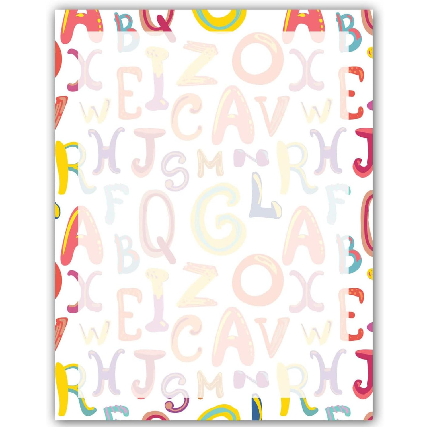 The Holiday Aisle® - Colorful Letters Stationery, 8.5 x 11, 60 ...