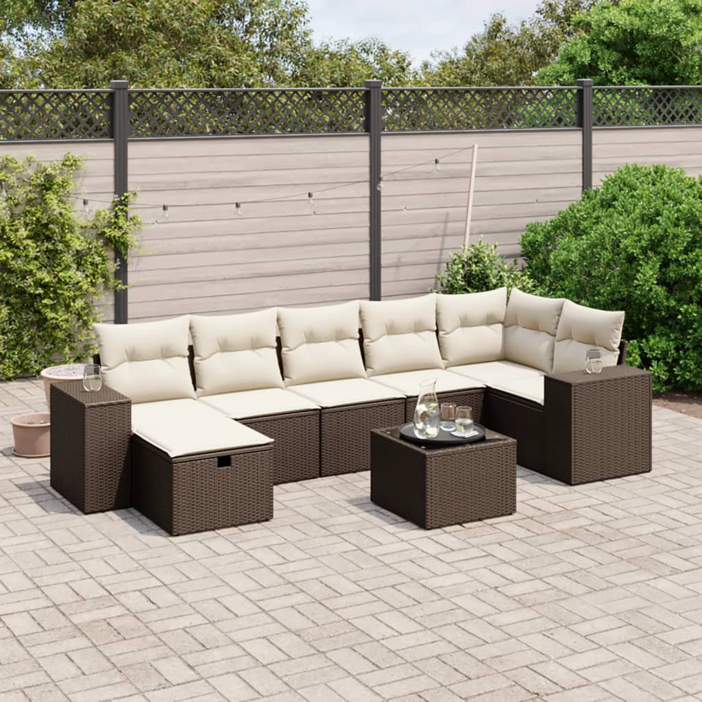 Vidaxl Garden Sofa Set Brown Poly Rattan Large Modular Garden Sofa Set ...