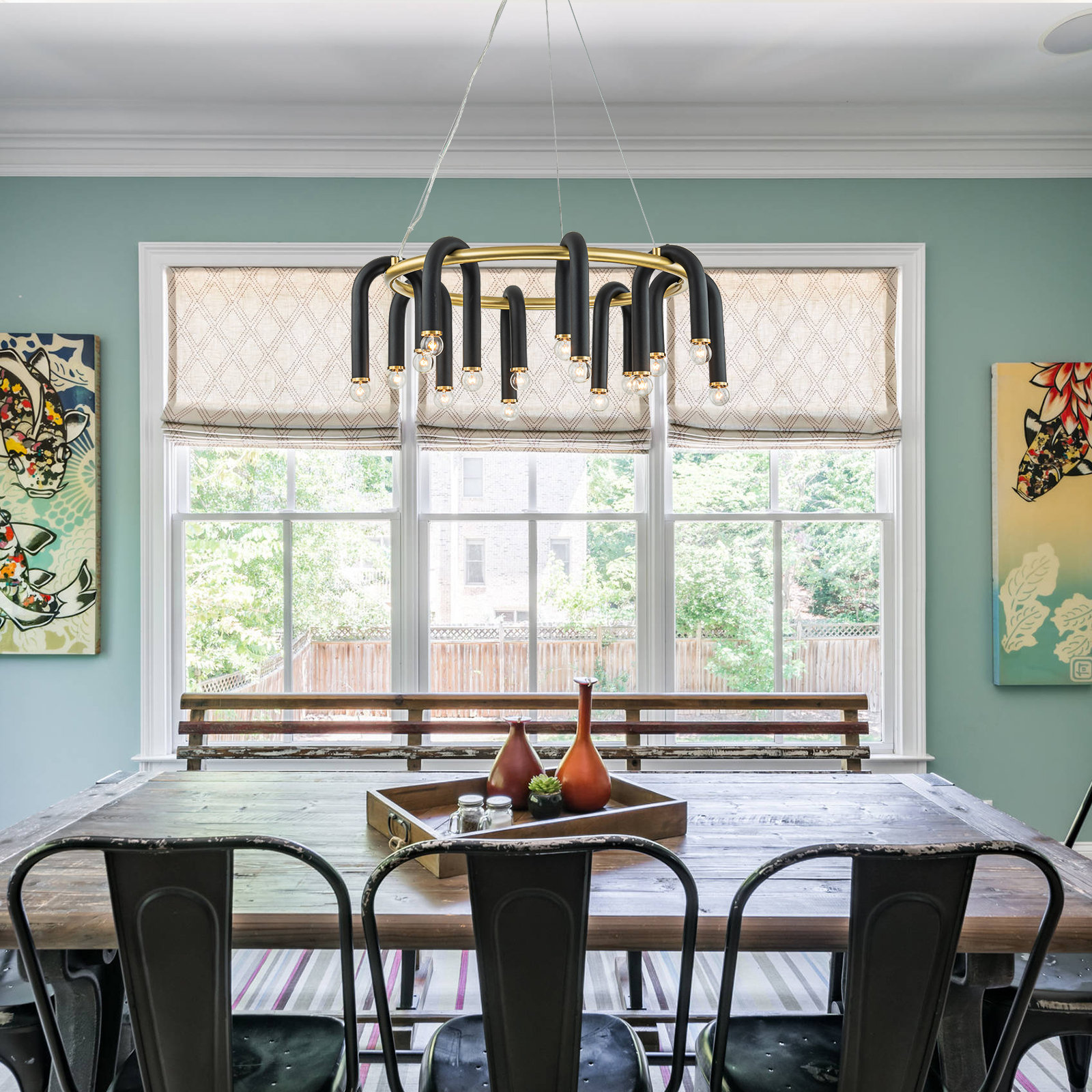 Ivy Bronx Krispin 20 - Light Wagon Wheel Chandelier | Wayfair