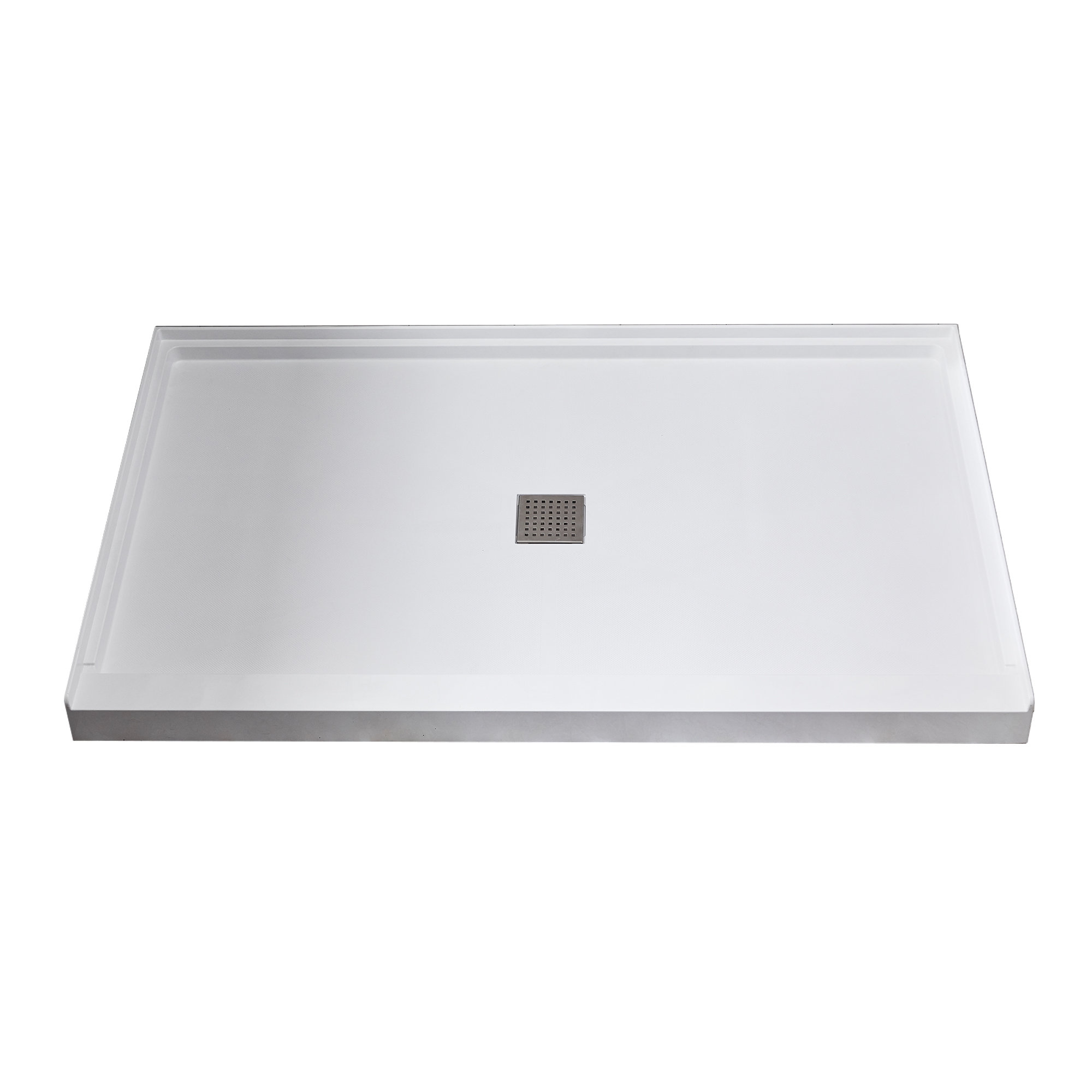 ANZZI Base Series 60 In. L X 32 In. W ANZZI Shower Pan Base With Center ...