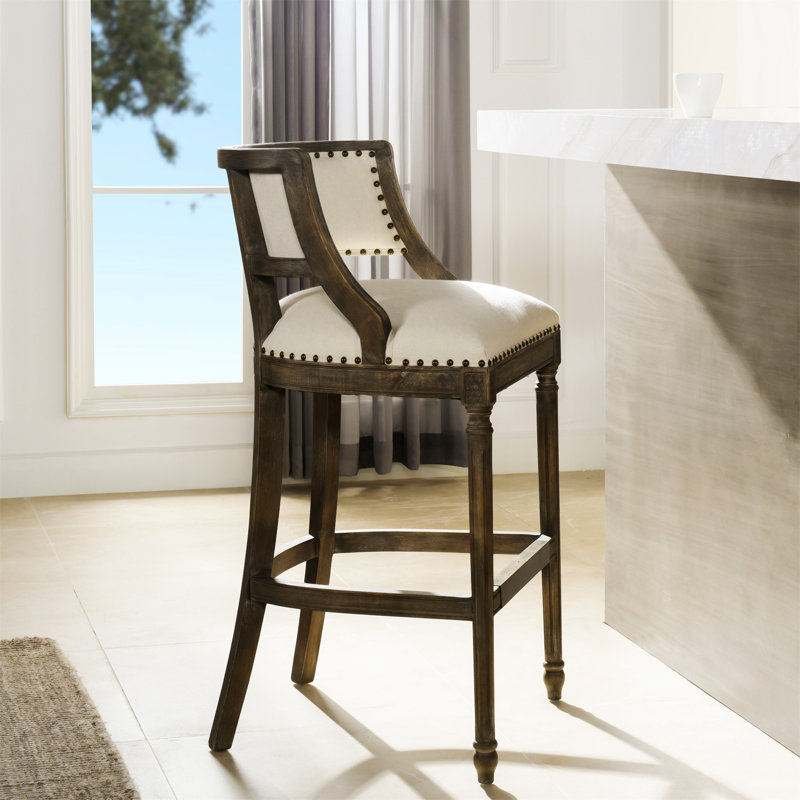 Gracie Oaks Grice Solid Wood Counter Stool & Reviews | Wayfair