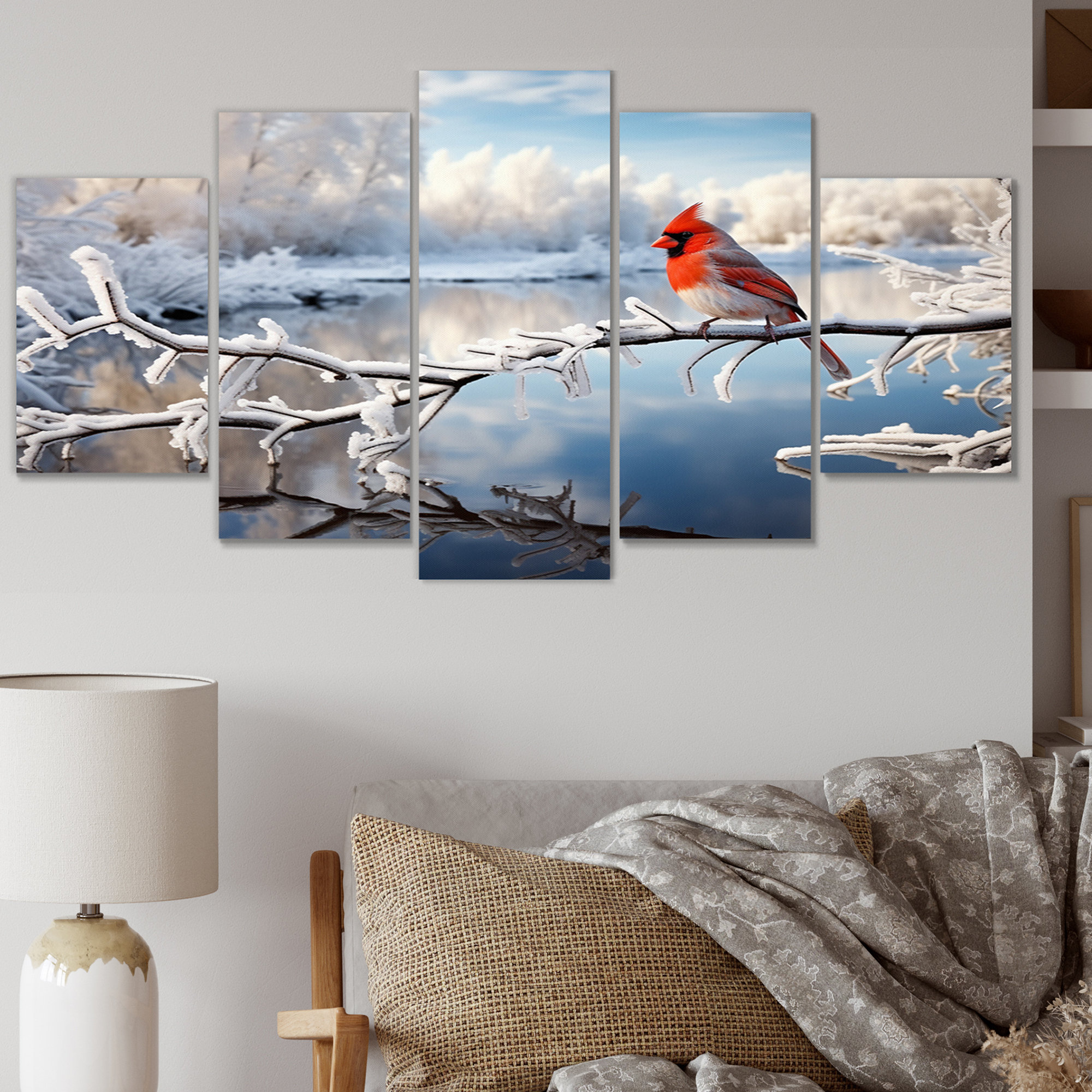 Design Art Canada Red Cardinal Bird Winter Wonderland III - Animals ...