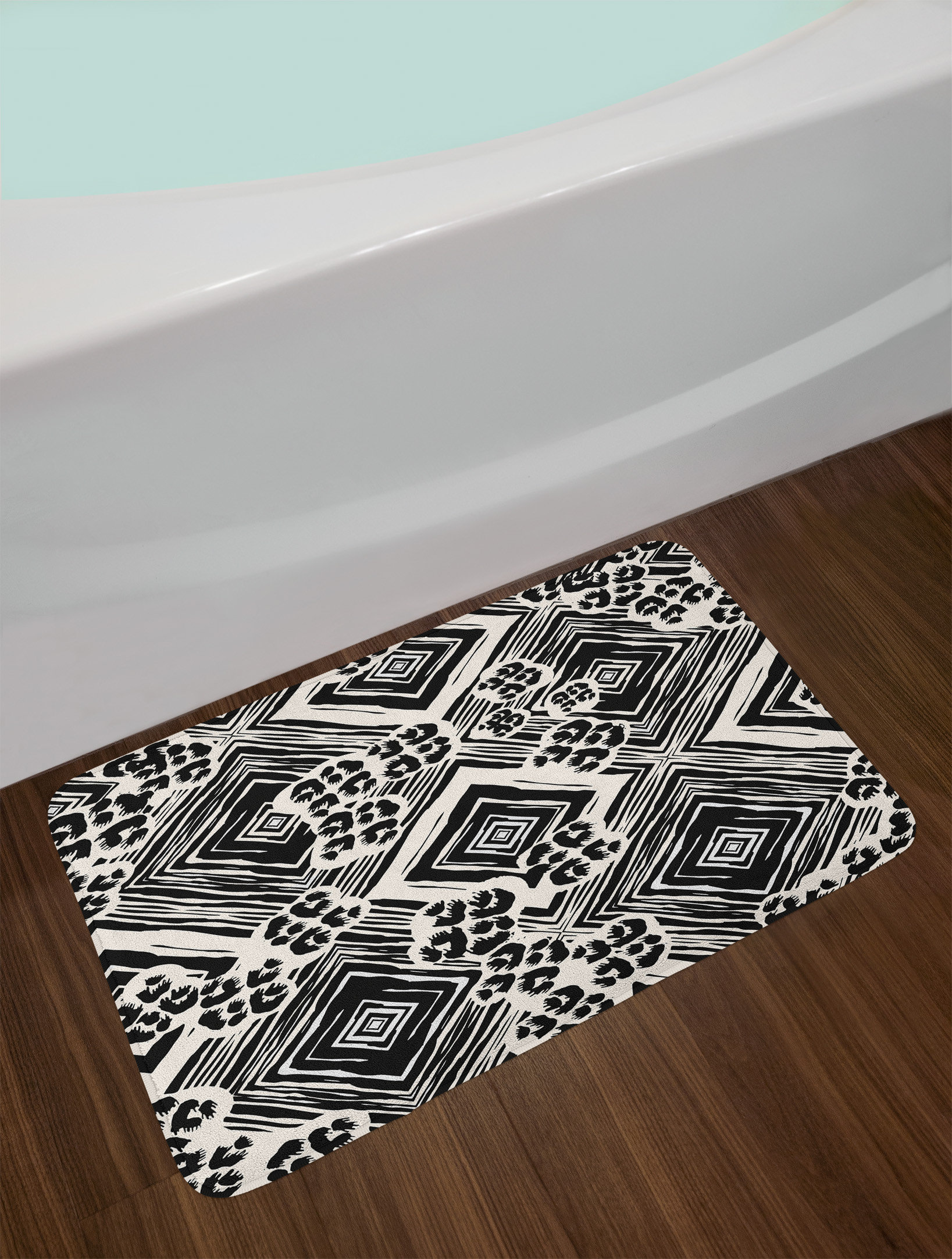 East Urban Home Papken Geometric Bath Mat | Wayfair
