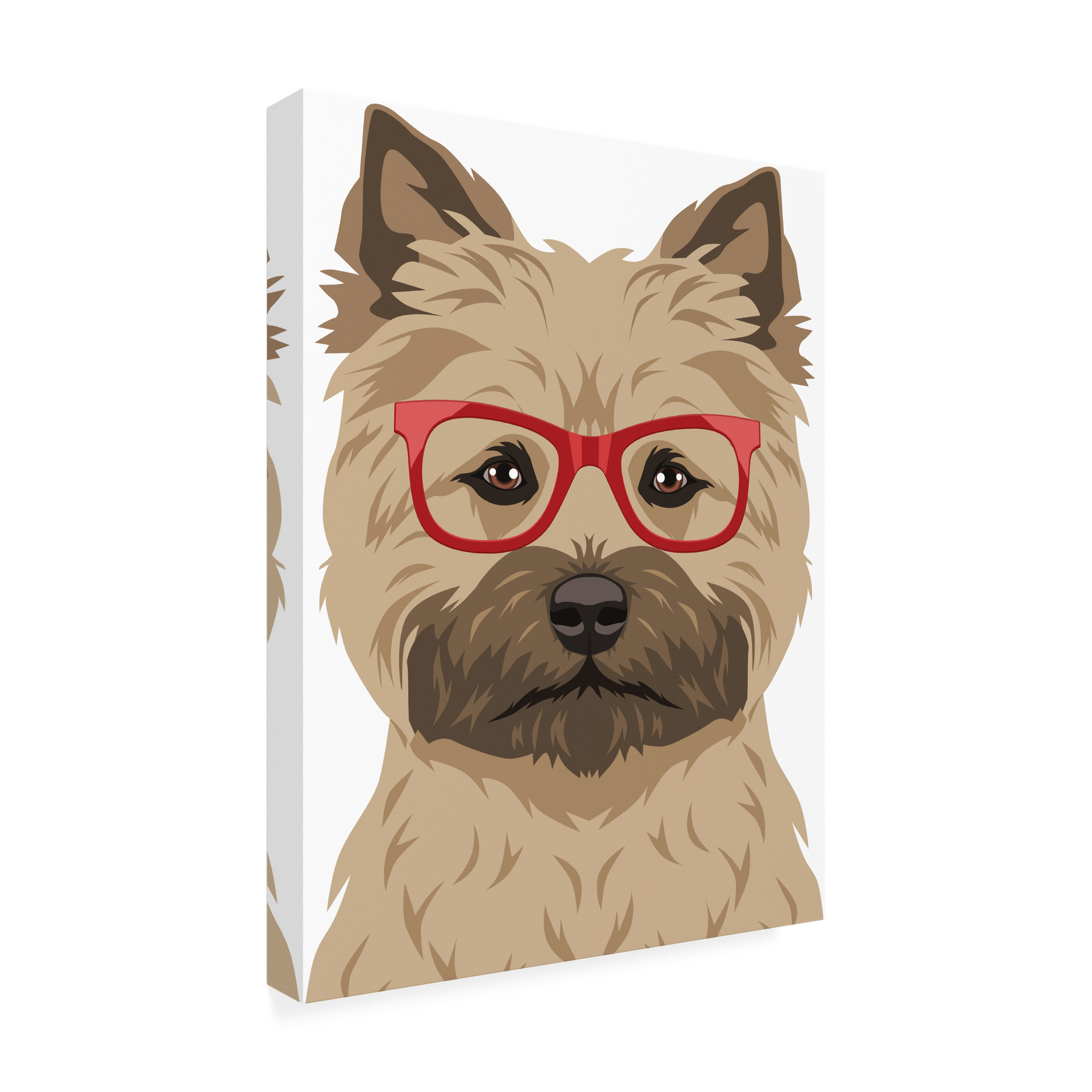 Trinx Furbaby Affiliates 'Cairn Terrier Wearing Hipster Glasses' Canvas ...
