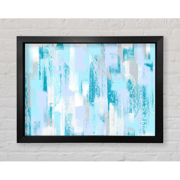 Ivy Bronx Winter Blue Vertical Paint Framed Print | Wayfair.co.uk