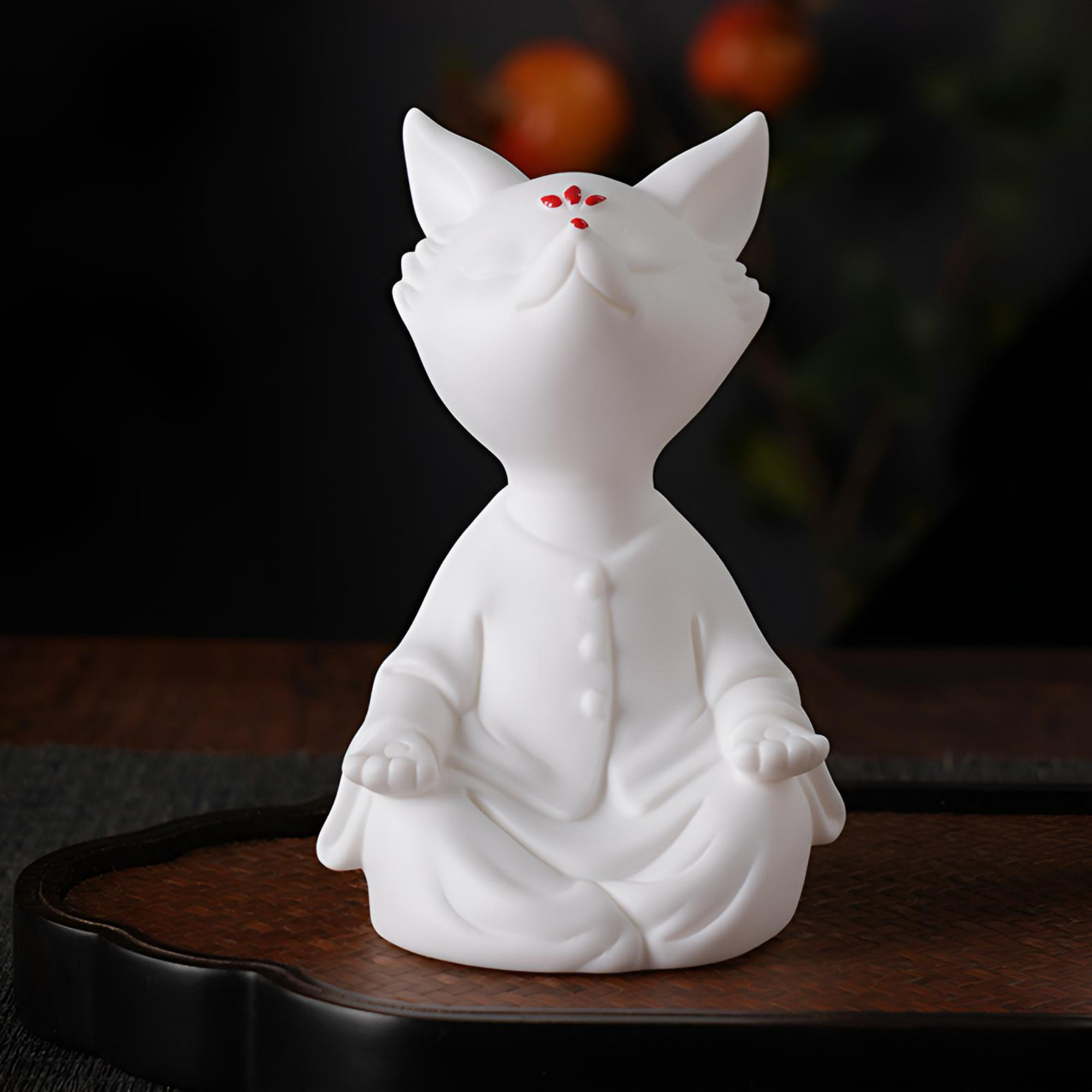 Infinity Artistic Porcelain Fox Sculpture - Mythical Nine-Tailed Spirit ...