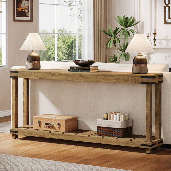 Millwood Pines 70.9 Inch Extra Long Console Table Rustic Sofa Table ...