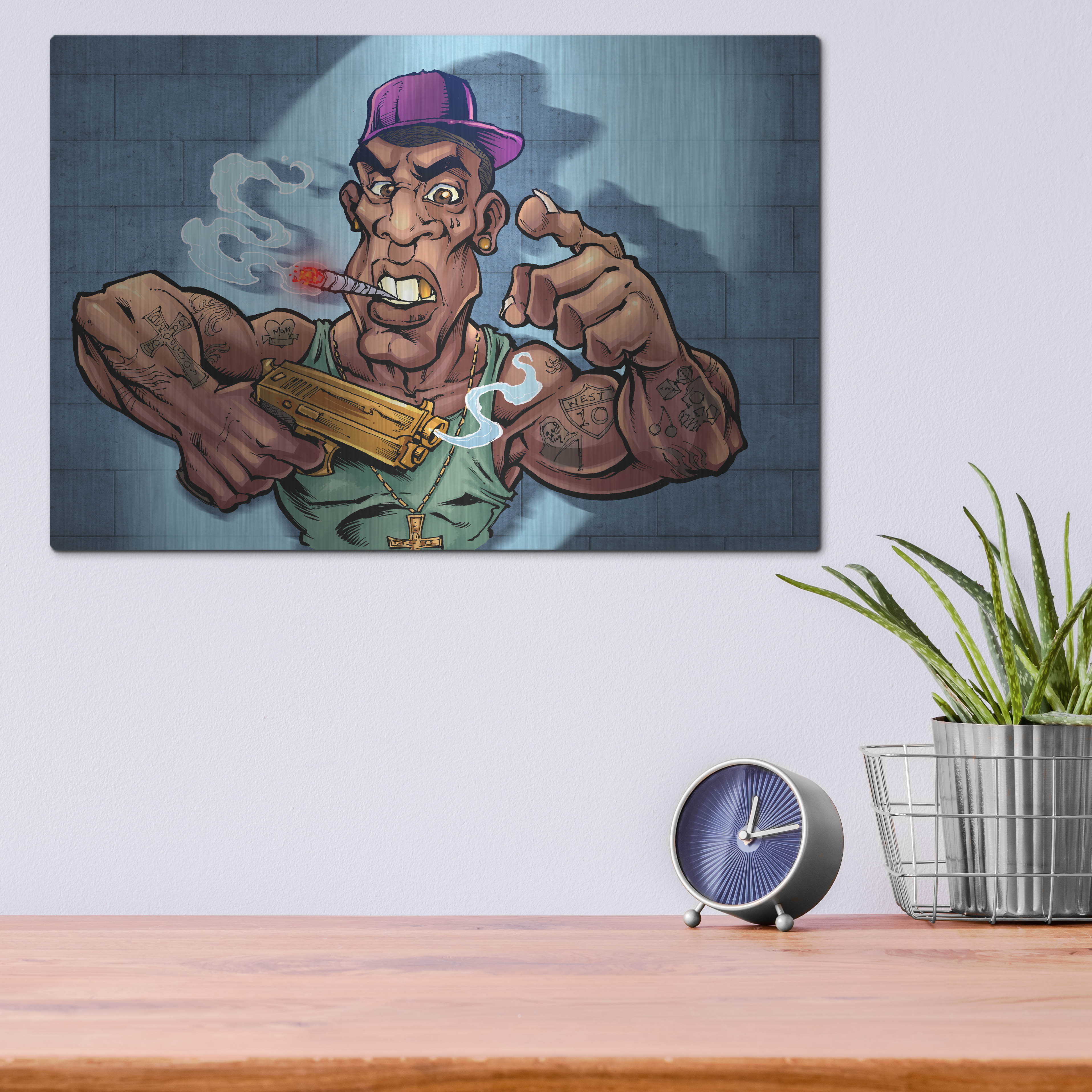 Trinx 'Crook Character Gang Banger' by Flyland Designs, Metal Wall Art ...