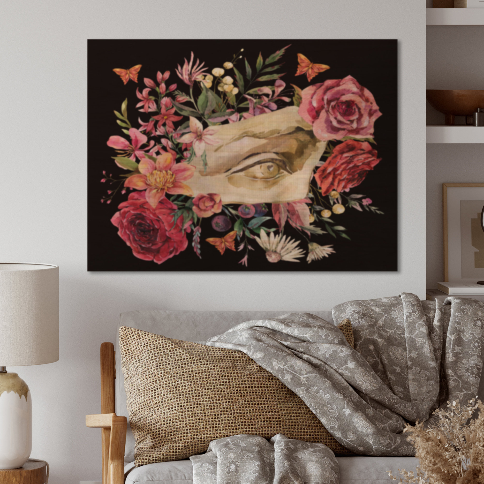 House of Hampton Greek Sculpture David Eye With Dried Wildflowers ...