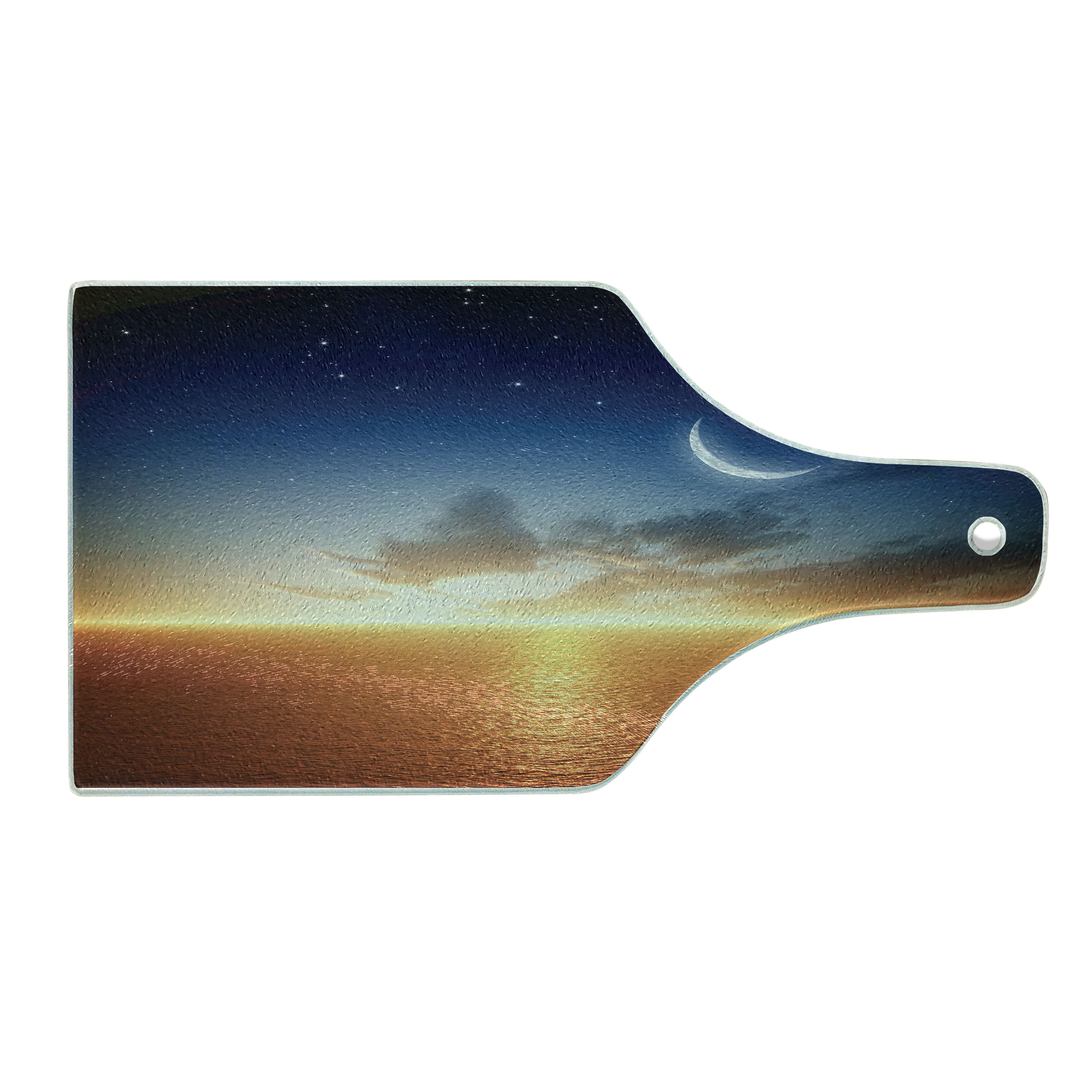 Ambesonne Scenery Tempered Glass Cutting Board Sunset Sky Moon Stars ...